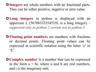 Values and Data types in python | PPTX