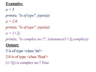 Values and Data types in python | PPTX