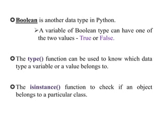 Values and Data types in python | PPT