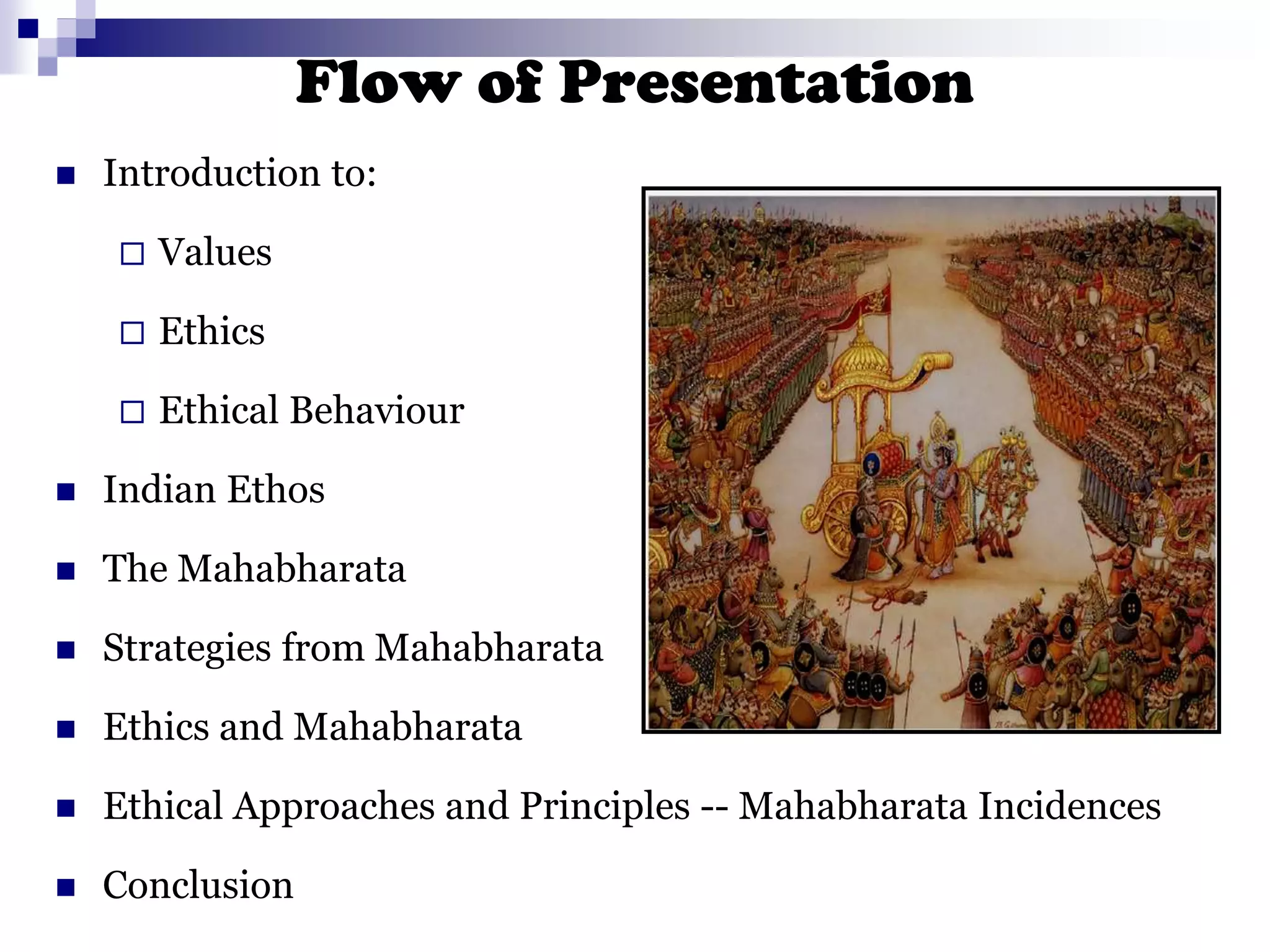 Values and Ethical Lessons from mahabharata | PPTX