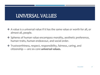 Values and ethics ppt | PPTX