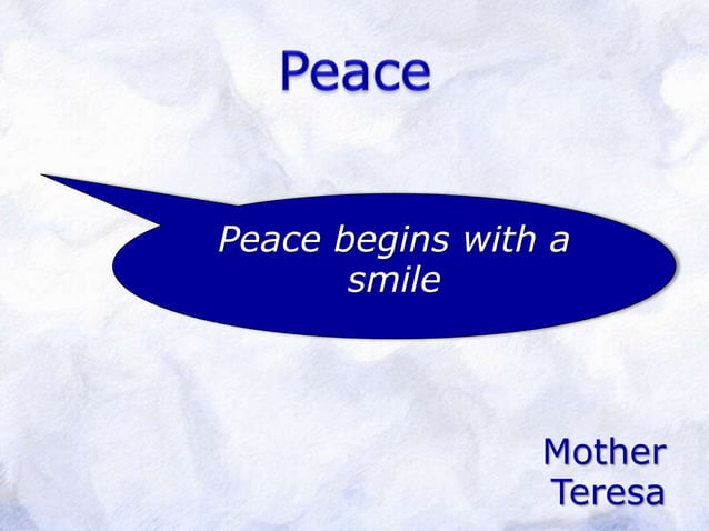 Values-based Assembly - Peace | PPT