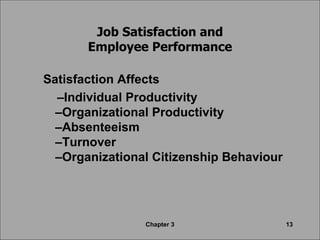 Values, Attitudes and Job Satisfaction | PPT