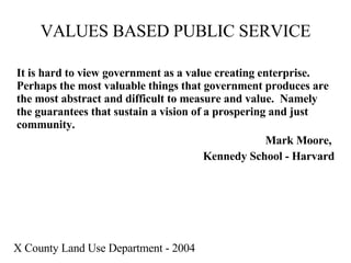 Values Based Public Service | PPT
