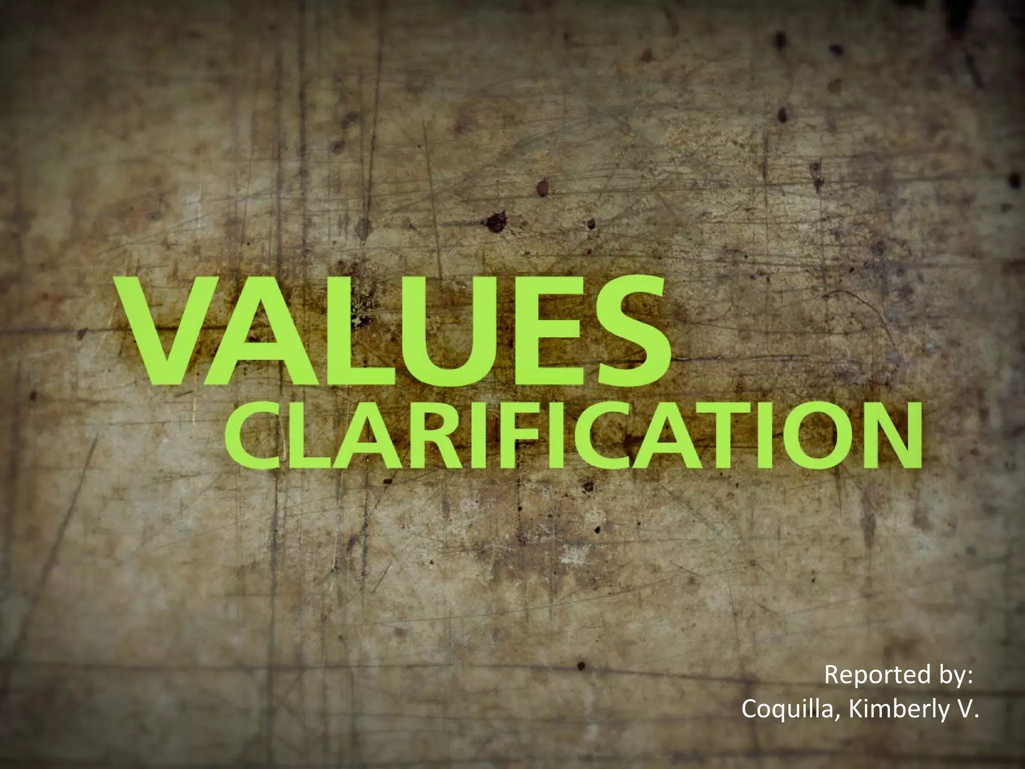 Values Clarification | PPT