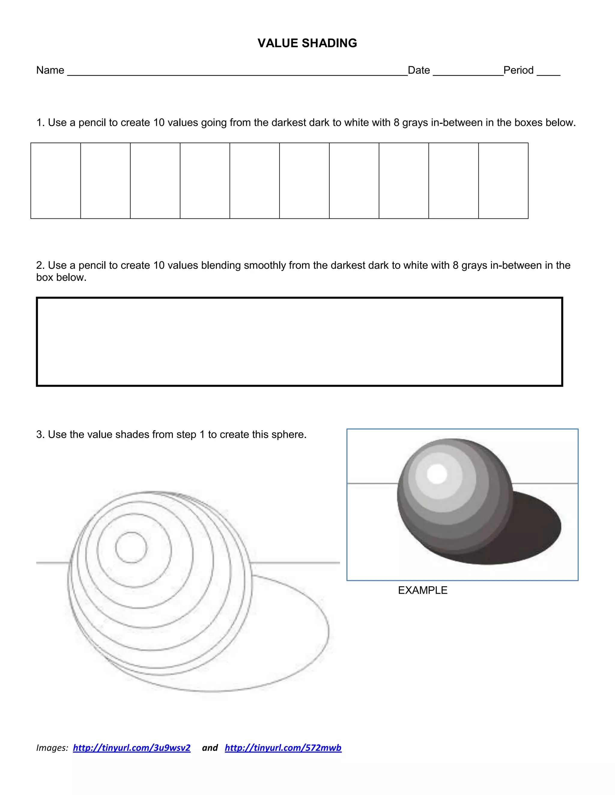 Value Shading Worksheet | DOCX