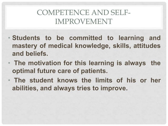 Values in Medicine Professionalism.ppt | Professional School ...