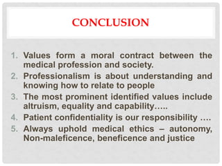 Values in Medicine Professionalism.ppt