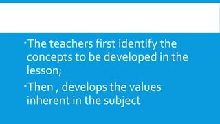Values integration in the lesson junior | PPTX
