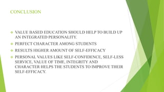 PERSONAL VALUES AND SELF-EFFICACY | PPT