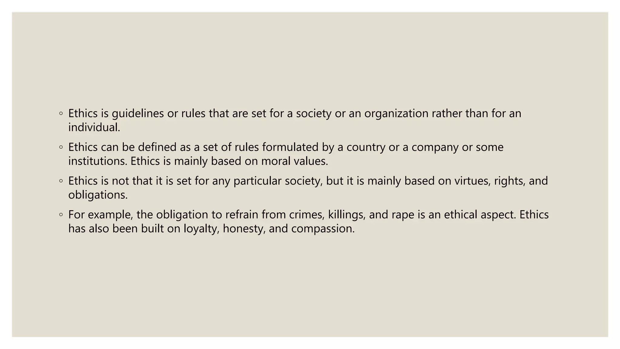 Values, morals and ethics | PPTX