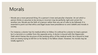 Values, morals and ethics | PPTX