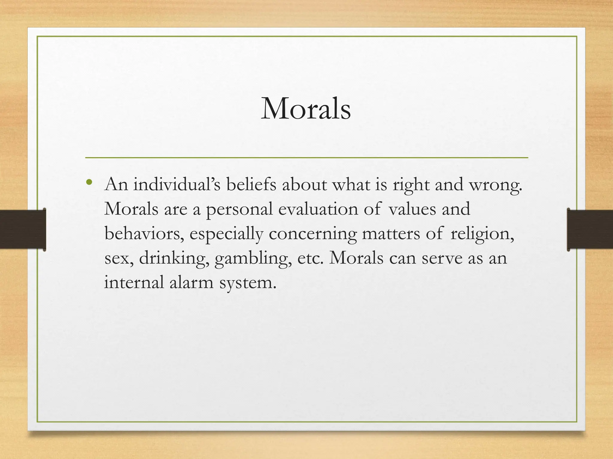 Values, morals, and ethics in daily life | PPT