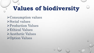 Values of biodiversity | PPTX