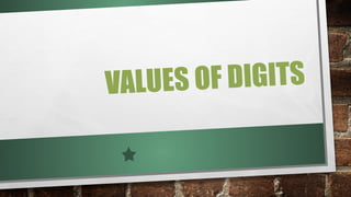 Values of DigitsValues of DigitsValues of Digits | PPTX