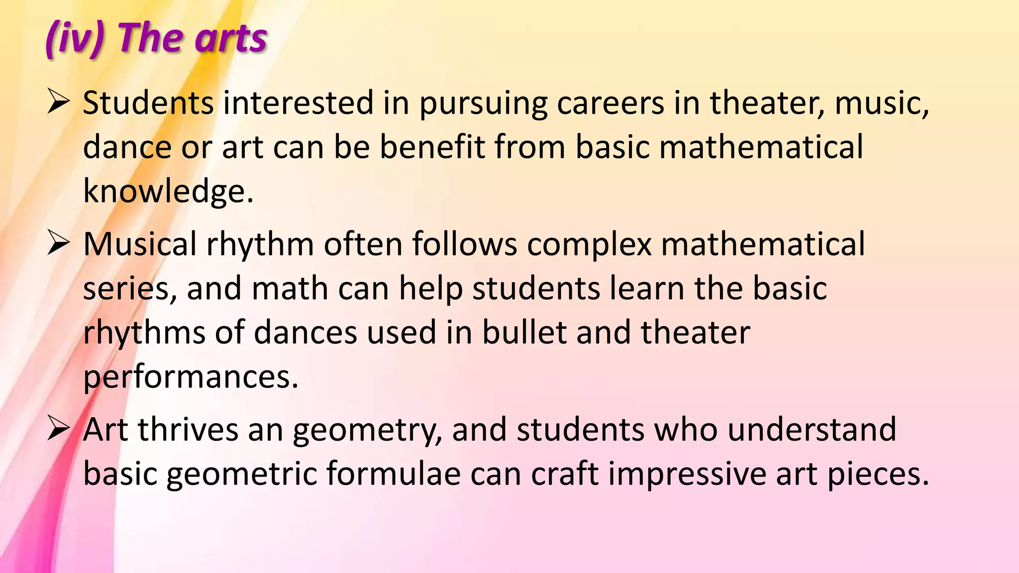 Values of learning mathematics & correlation of mathematics | PPTX
