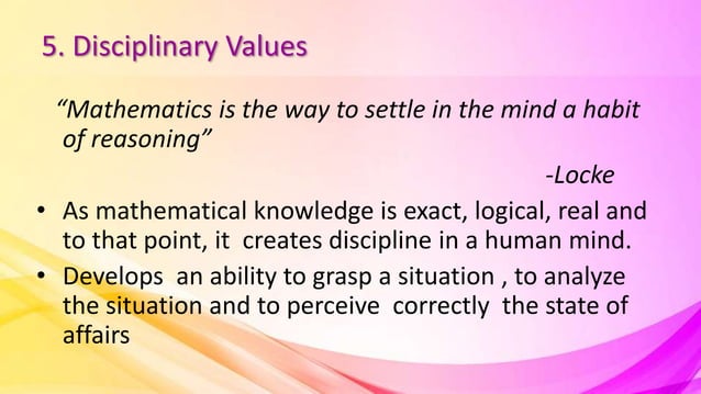Values of learning mathematics & correlation of mathematics | PPTX ...