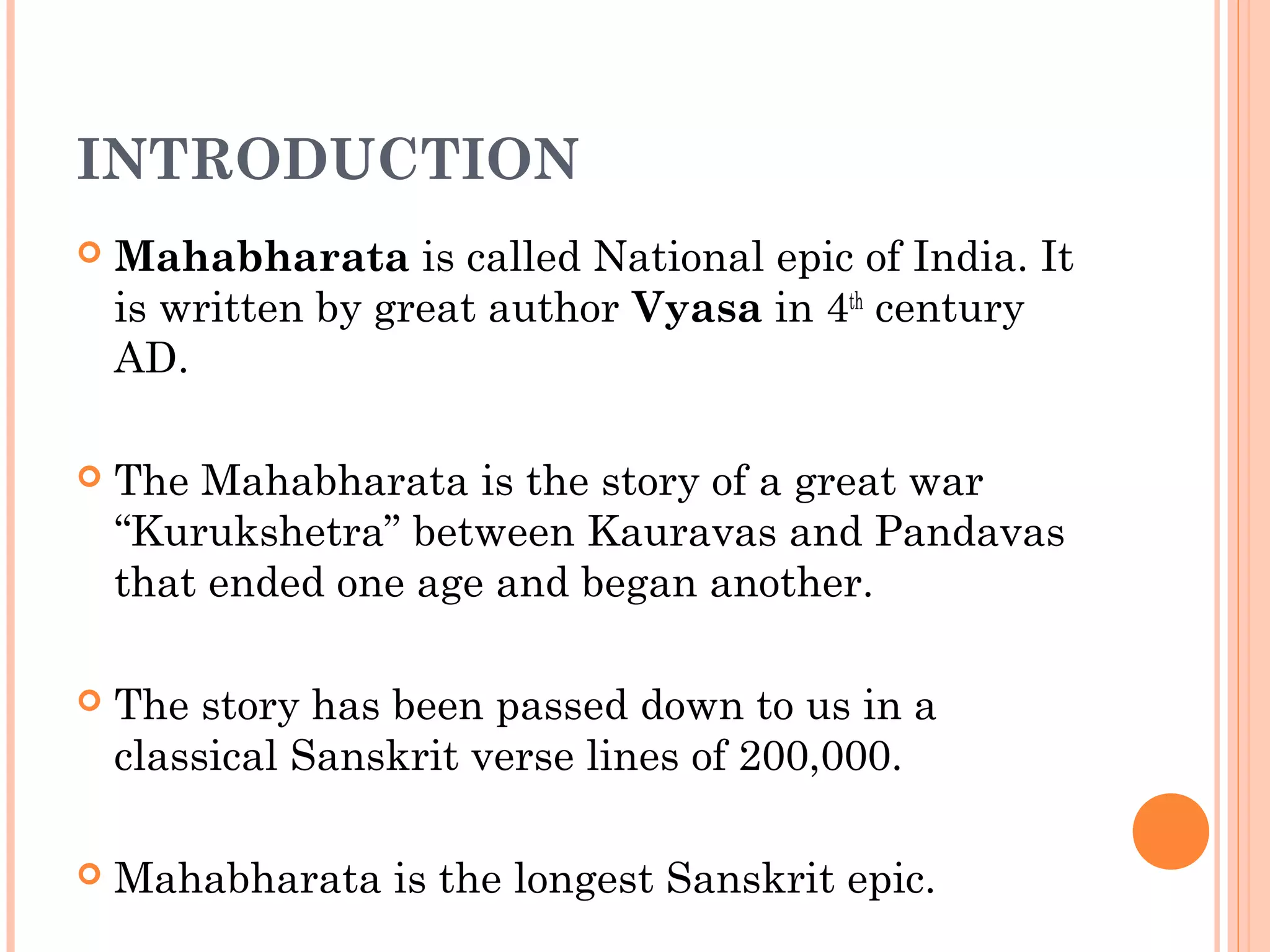 Values of mahabharata | PPT
