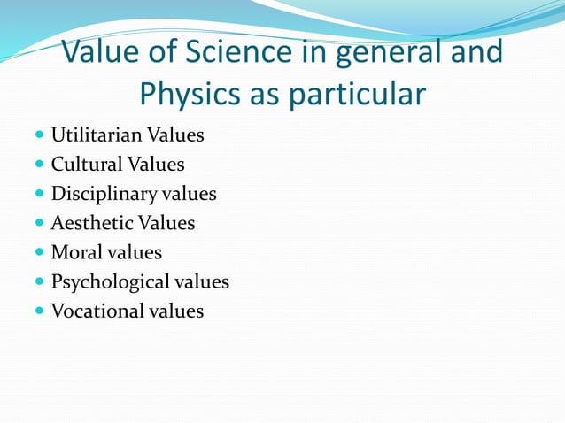 Values of science | PPTX