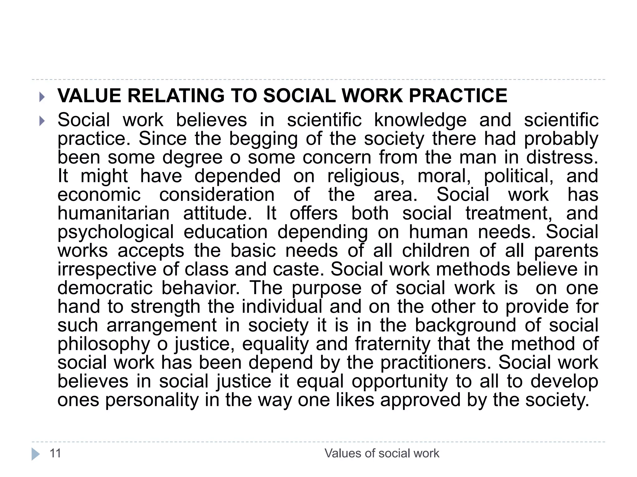 Values of social work | PPTX