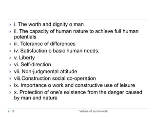 Values of social work | PPTX