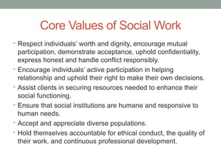 Values of social work | PPSX
