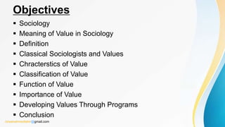 Values of Sociology Presentation | PPT