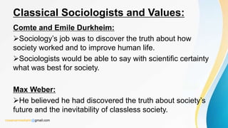 Values of Sociology Presentation | PPTX