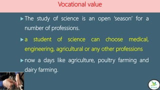 Values of studying science ppt | PPT