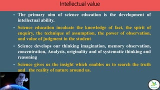 Values of studying science ppt | PPT