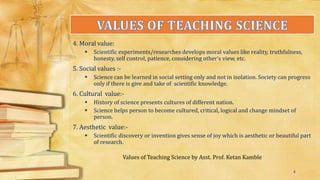 Values of teaching science | PPTX