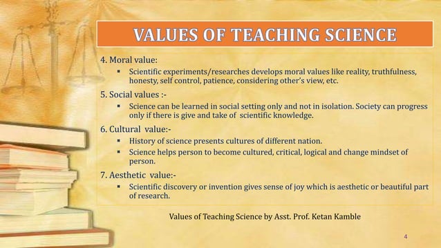 Values of teaching science | PPTX | Education