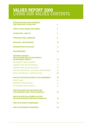 Body Shop Values report | PDF