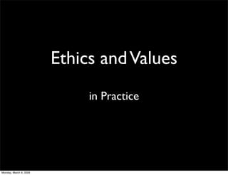 Values based Decision Making | KEY