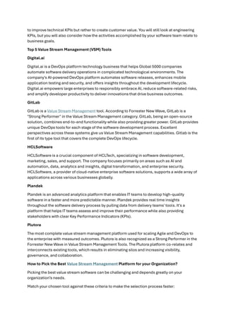 The Ultimate Guide to Choosing a Value Stream Management (VSM) Tool | PDF