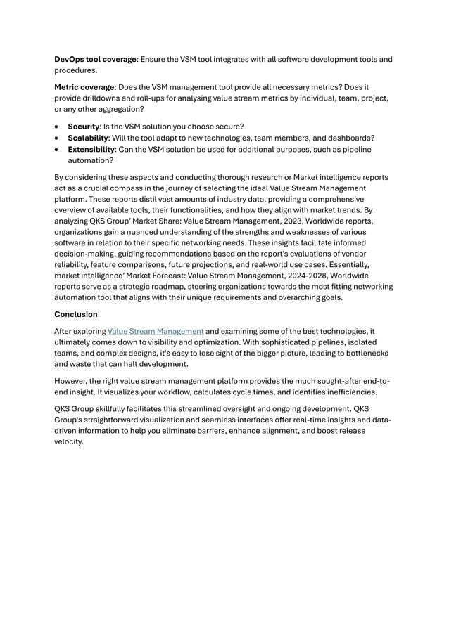 The Ultimate Guide to Choosing a Value Stream Management (VSM) Tool | PDF