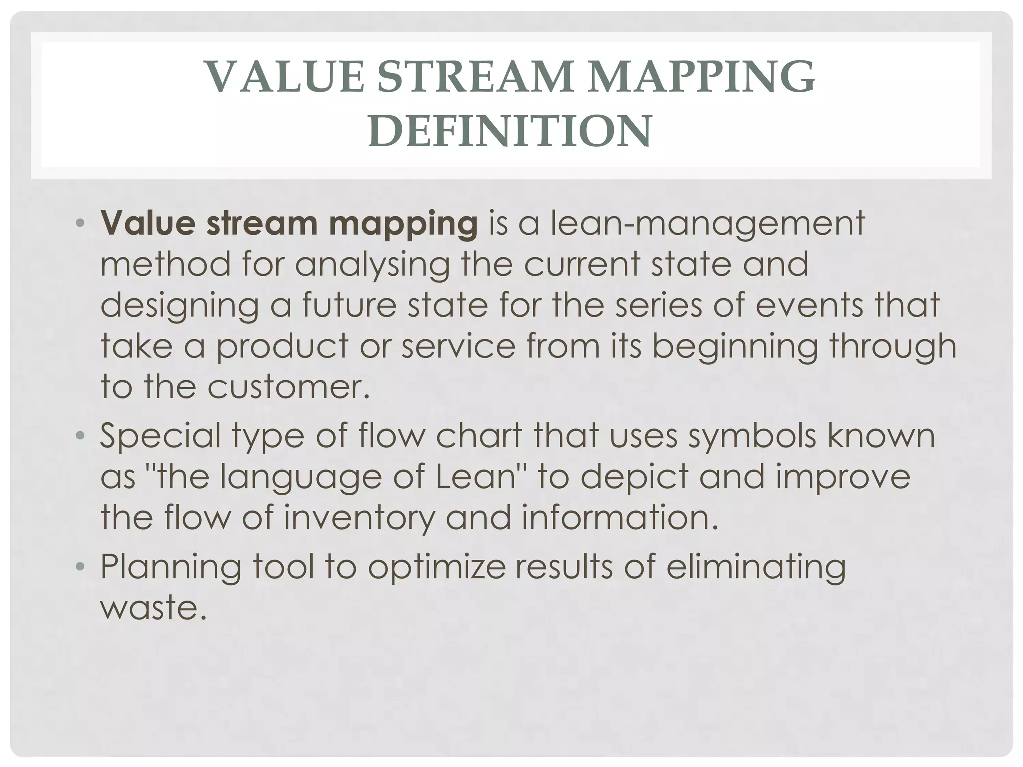 Value stream mapping | PPTX