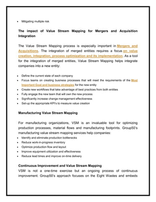 Value Stream Mapping - Group50 Consulting | PDF