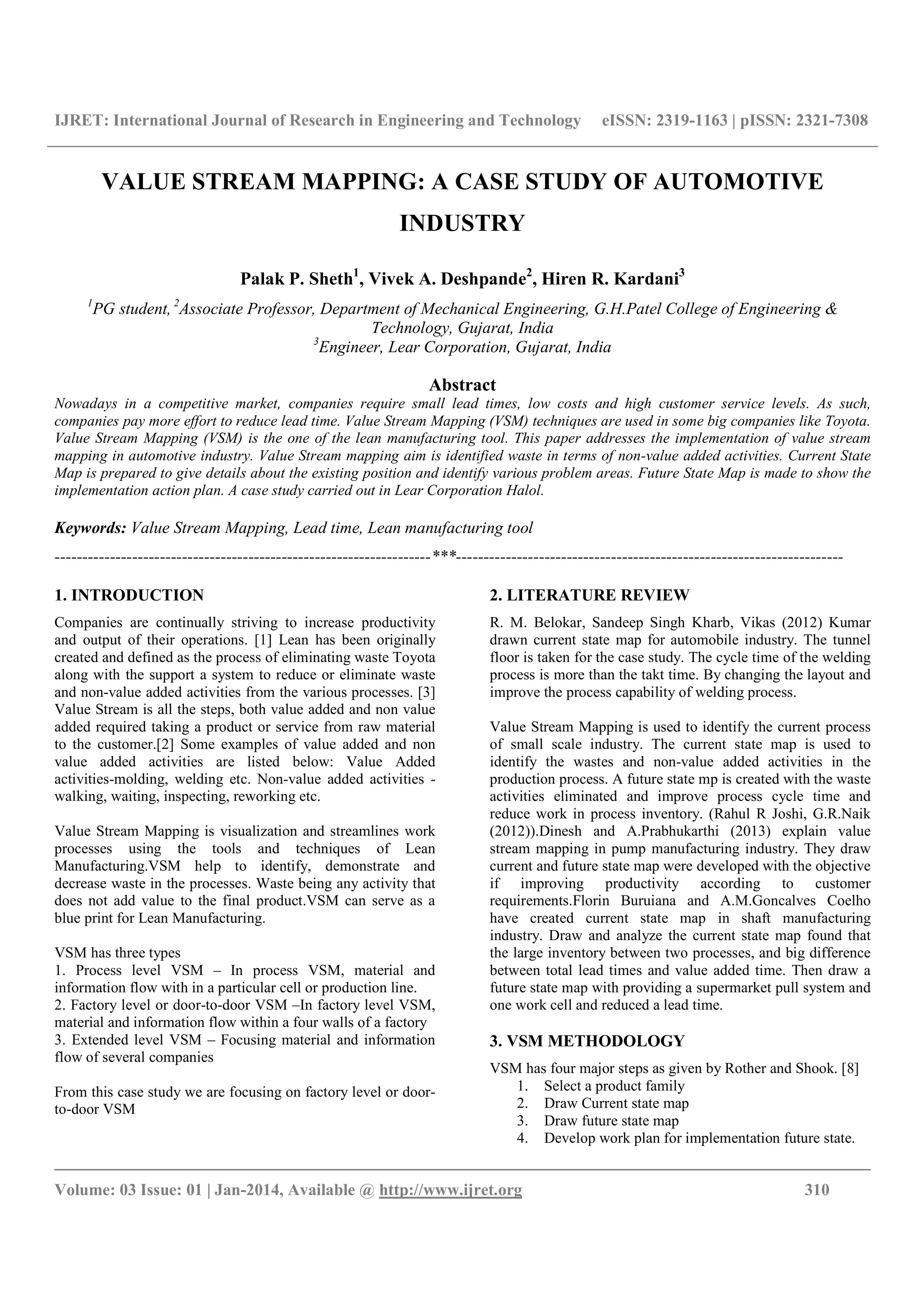 Value stream mapping a case study of automotive | PDF
