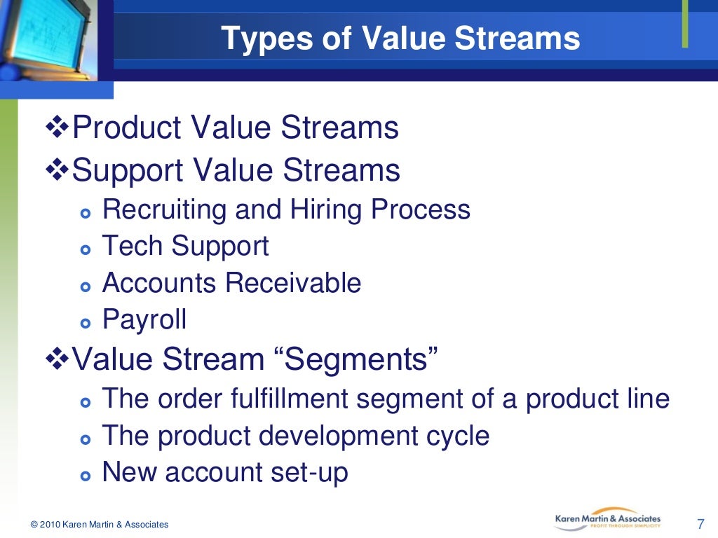 Types of Value Streams Product
