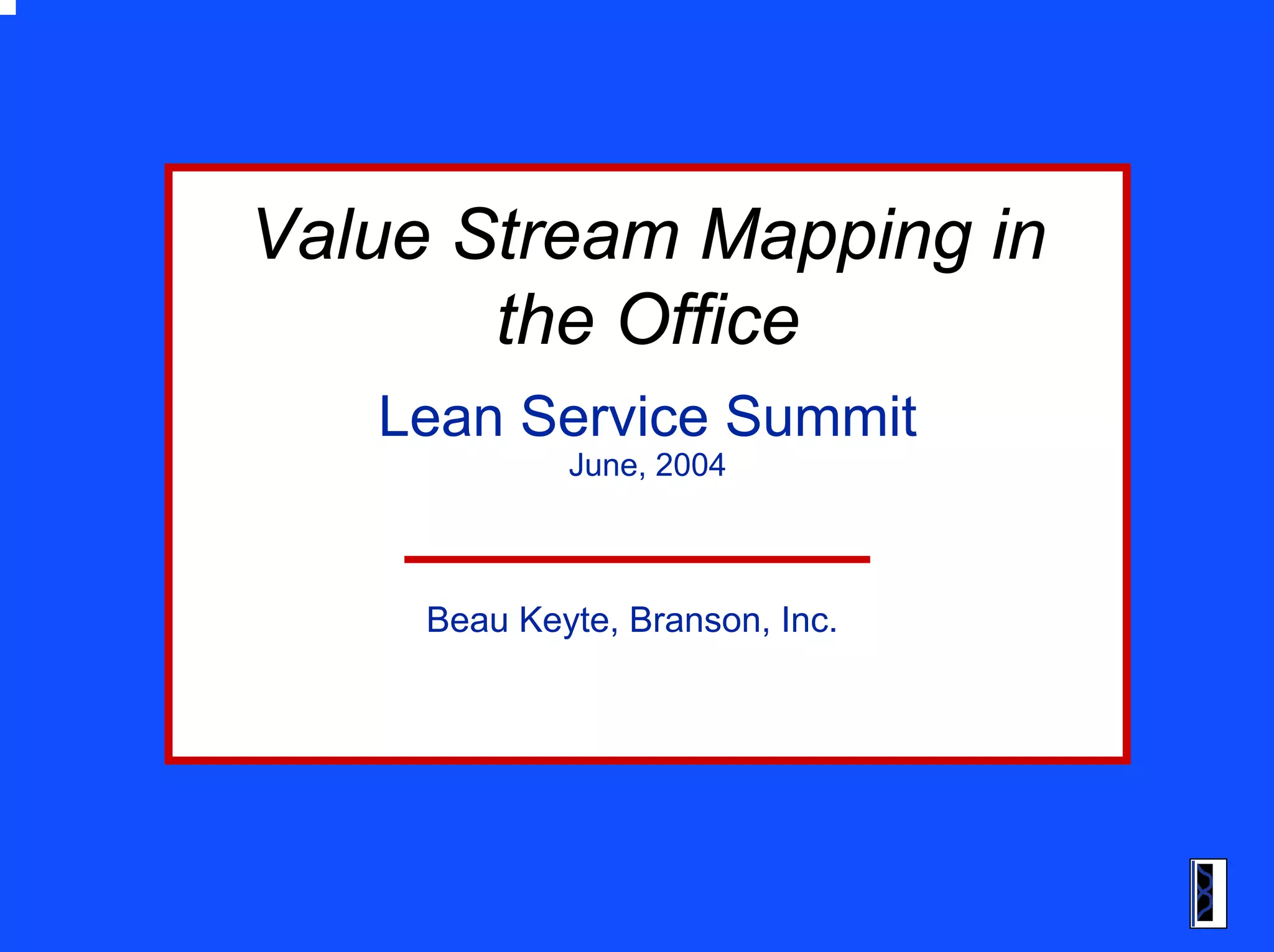 Value Stream Mapping in the Office | PDF