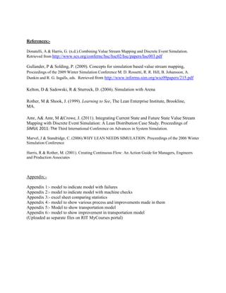 Value stream mapping using simulation with ARENA | PDF