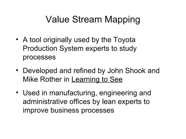 Value stream mapping training | PPT