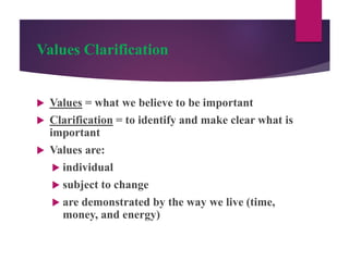 Values virtue clarification | PDF