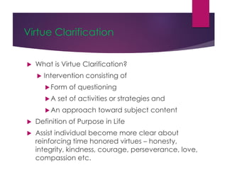 Values virtue clarification | PDF