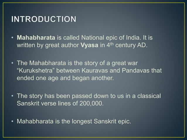 Values we learn from mahabharata | PPT