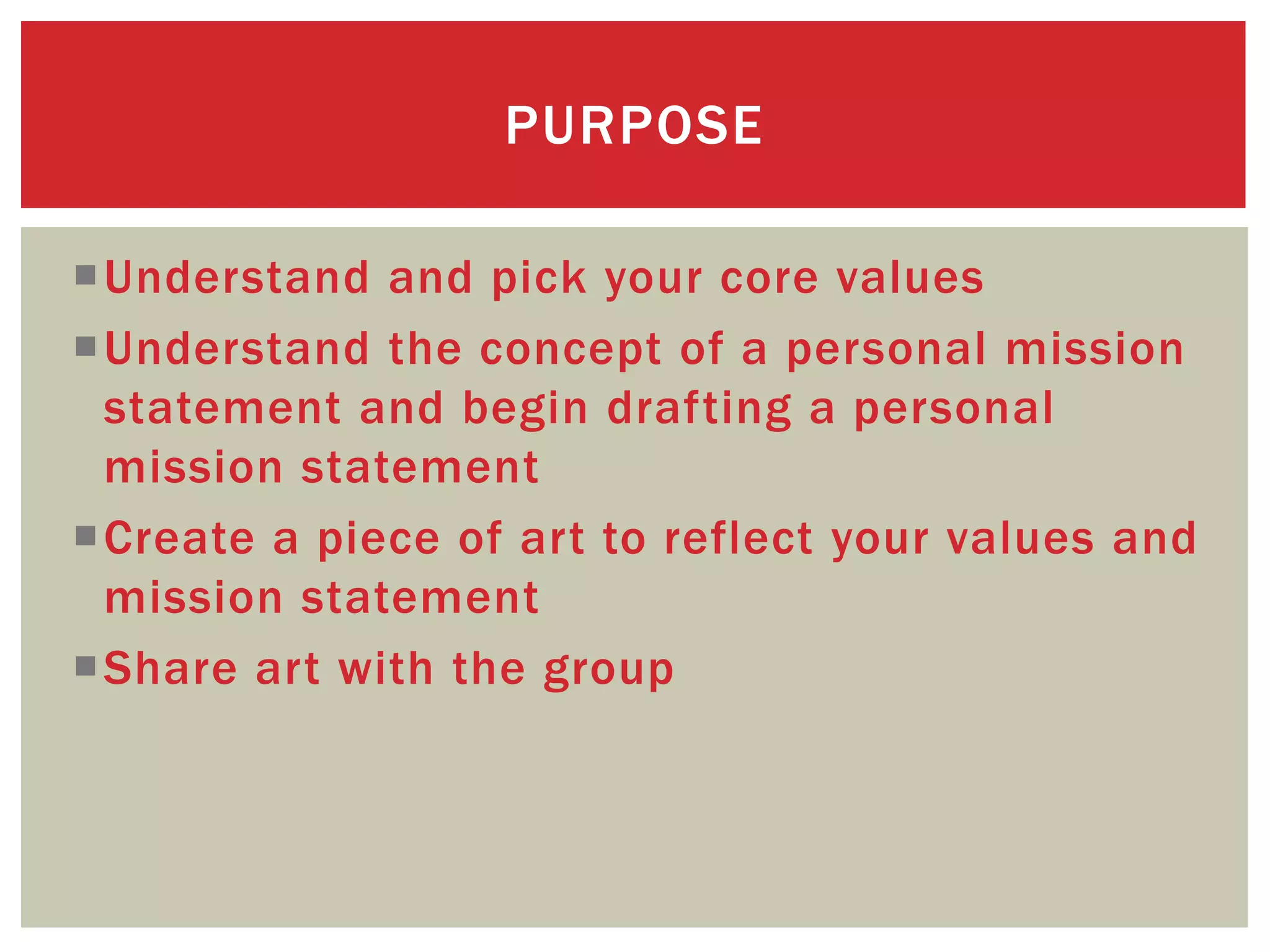 Identifying Your Values and Personal Mission Statement | PPTX ...