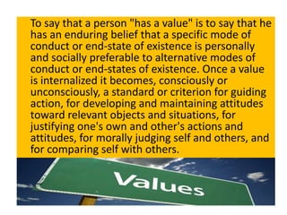 Value system and value teaching | PPT