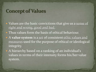 Value system & ethics | PPTX
