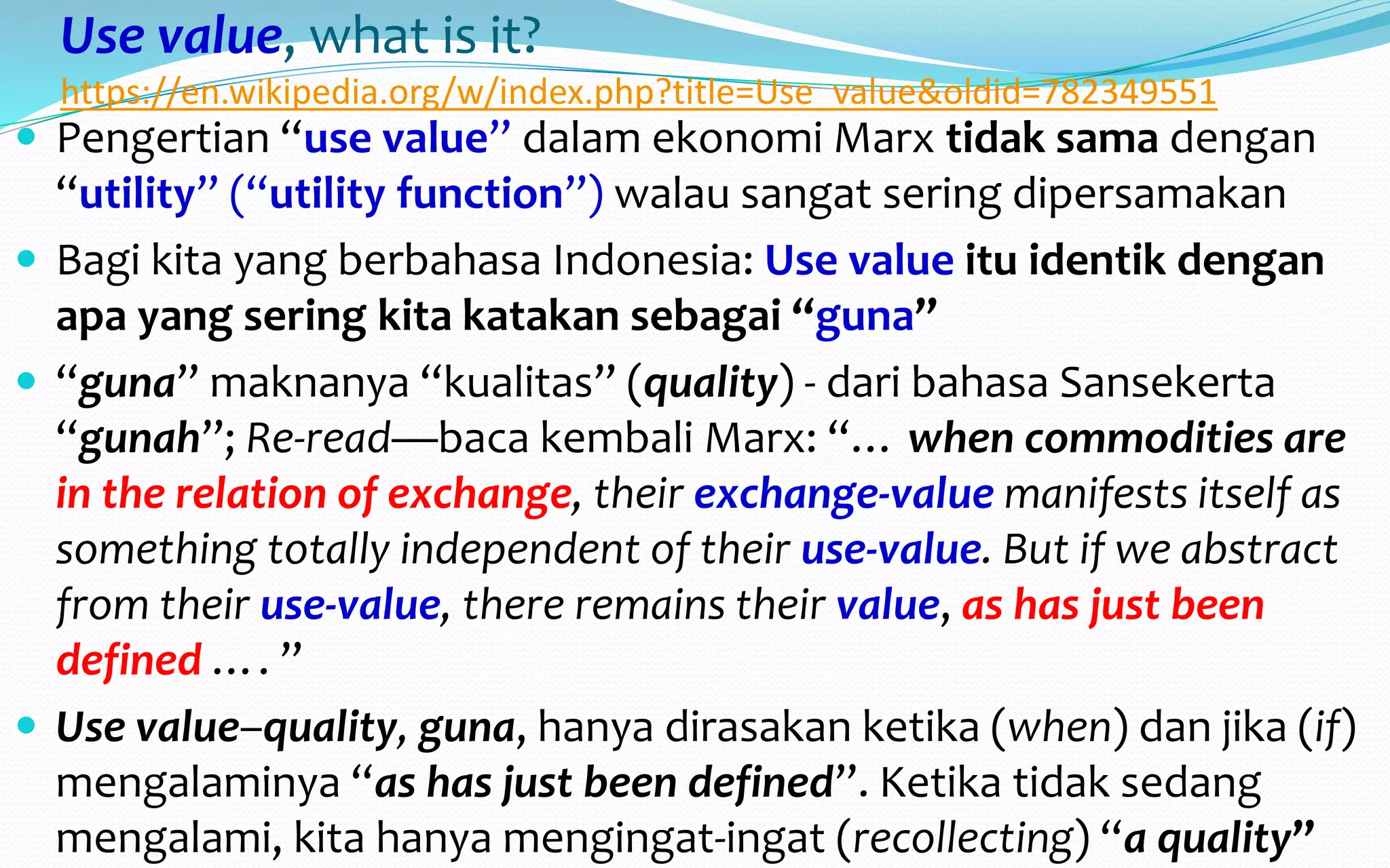 Value, use value, exchange value and price mapping, modeling, measuring ...
